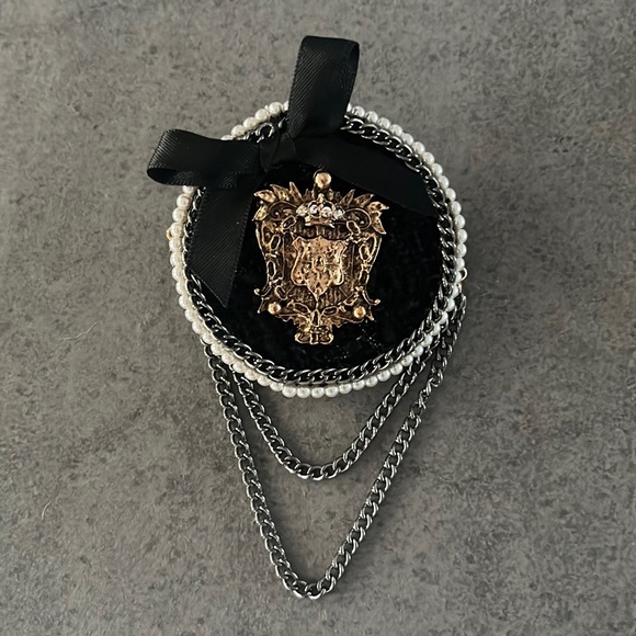 Jewelry | Crest Brooch With Chain | Poshmark